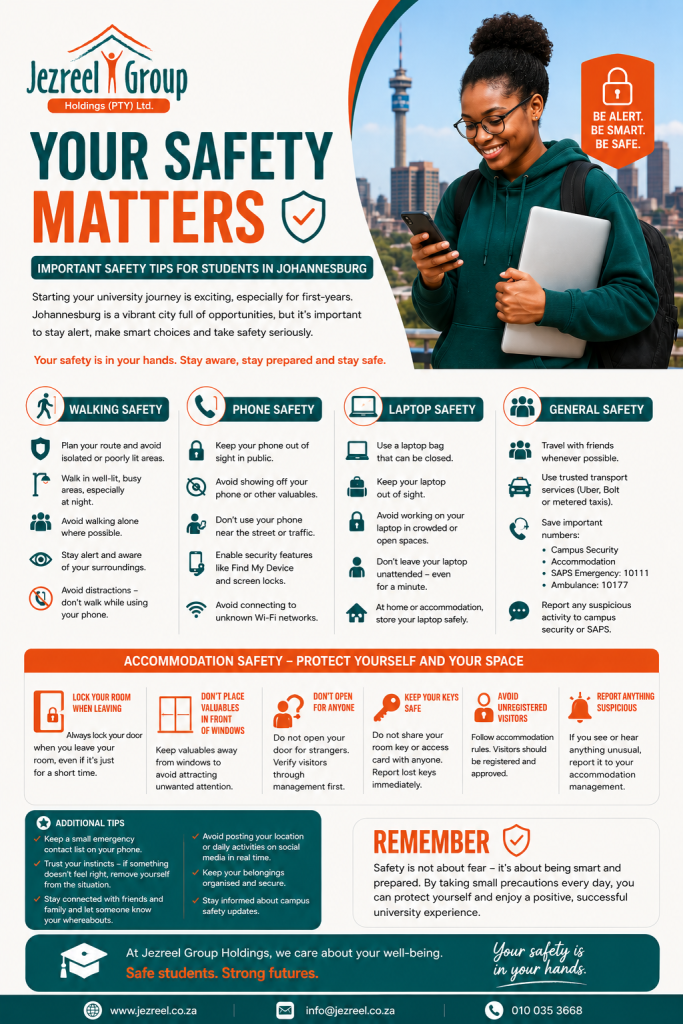 Student Safety Tips for First-Year Students in Johannesburg | Jezreel ...